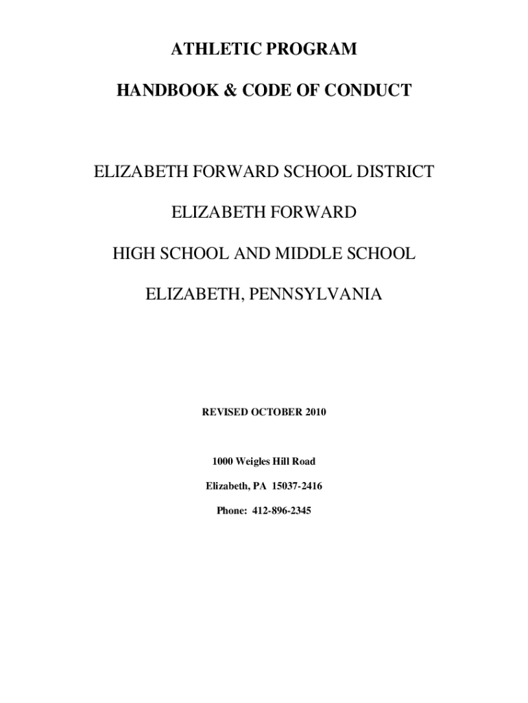 Fillable Online Athletic Department Handbook - TEMPLATE: New Client ...