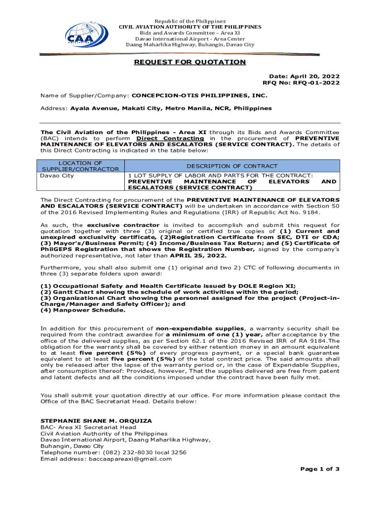 Fillable Online caap gov The Davao International Airport (DIA) is the ...