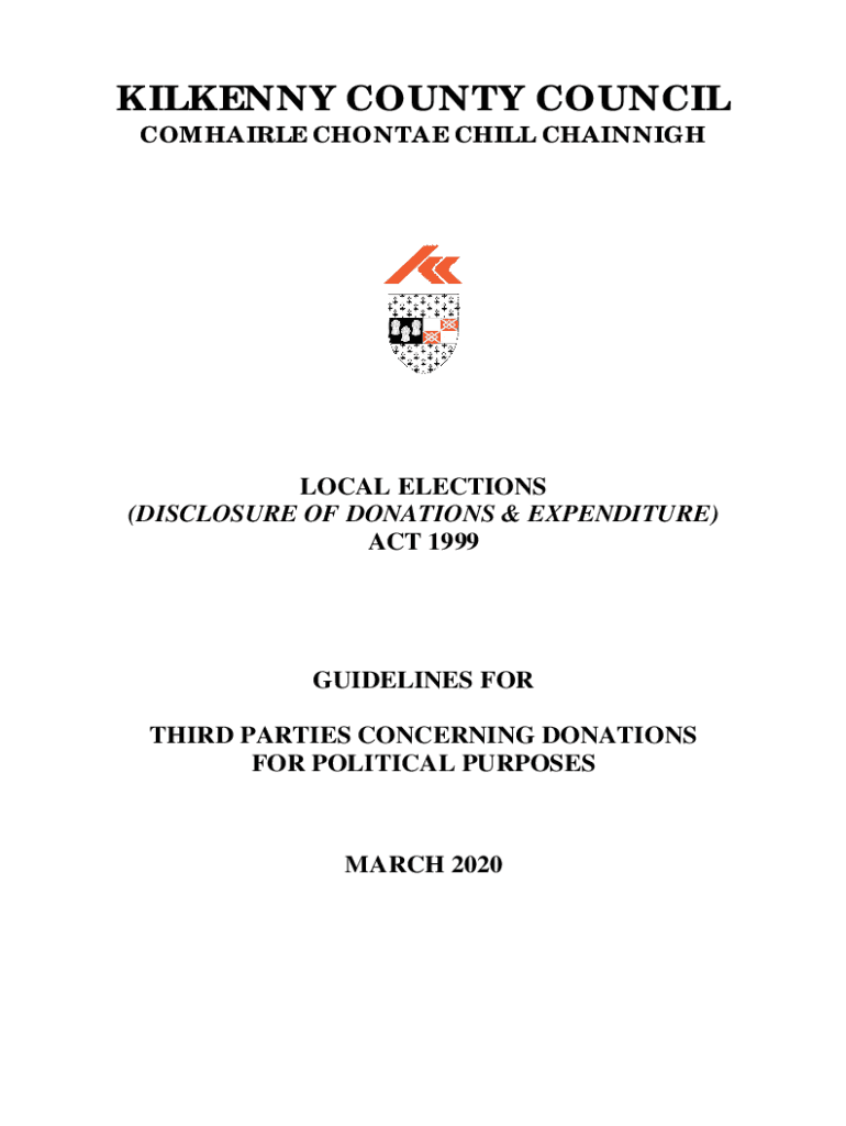 Fillable Online Local Elections - Disclosure of Donations And ...