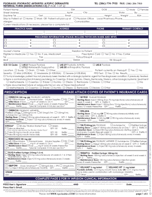Fillable Online RHEUMATOID/PSORIATIC ARTHRITIS REFERRAL FORM ... Fax ...