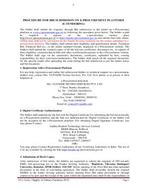 Fillable Online PROCEDURE FOR BID SUBMISSION ON E-PROCUREMENT PLATFORM ...