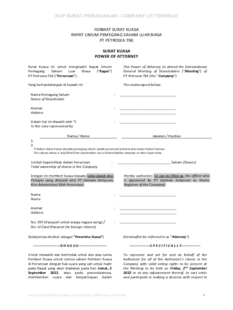 Fillable Online kop surat perusahaan / company letterhead - Petrosea Fax Email Print - pdfFiller