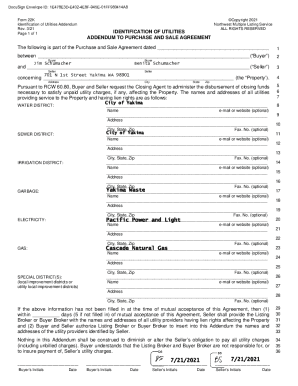 Fillable Online Form 22K - Identification of Utilities Addendum ...