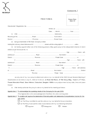 Fillable Online Proxy authorization and instructions form (page 1 of 3 ...