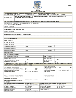 Fillable Online CIDB GRADING: 5CE PE - Maruleng Municipality Fax Email ...