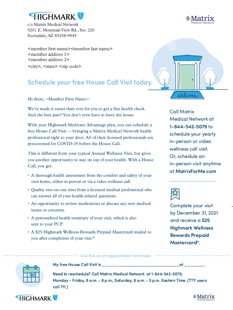 Fillable Online Matrix Medical Network, 9201 E Mountain View Rd ...