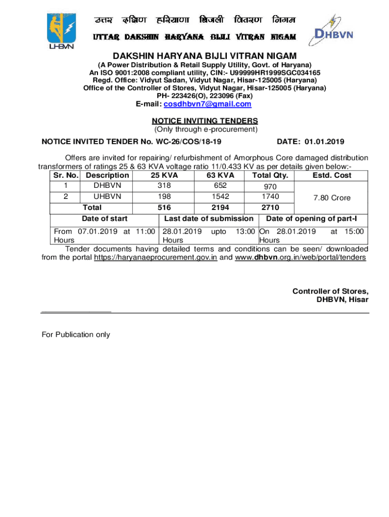 Fillable Online Dakshin Haryana Bijli Vitran Nigam to launch campaign ...