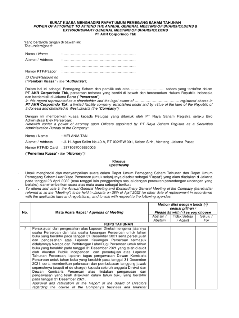 Fillable Online Surat Kuasa Power of Attorney - Mahaka Media Fax Email ...