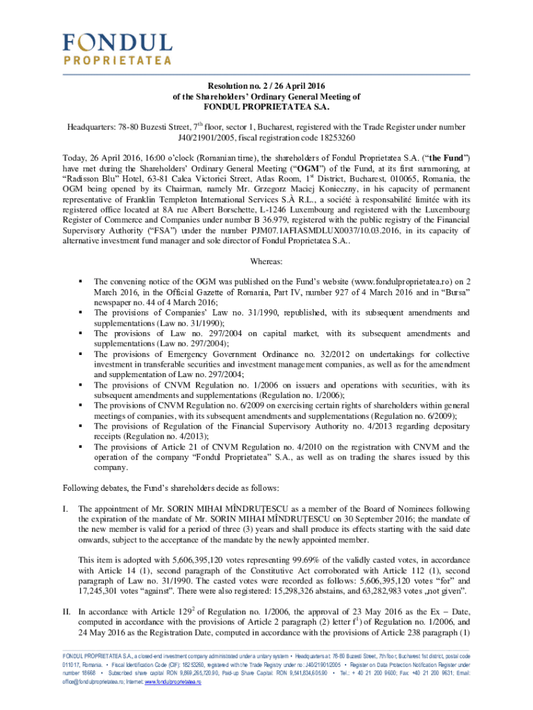 Fillable Online the voting results Fax Email Print - pdfFiller