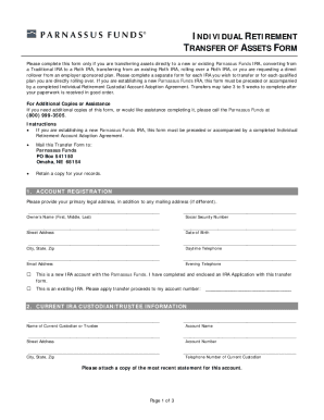 Fillable Online Individual Retirement Account Transfer Form Fax Email ...
