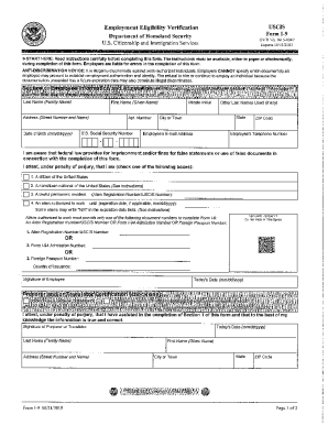 Fillable Online Form I-9 Employment Eligibility Verification - E-Verify ...