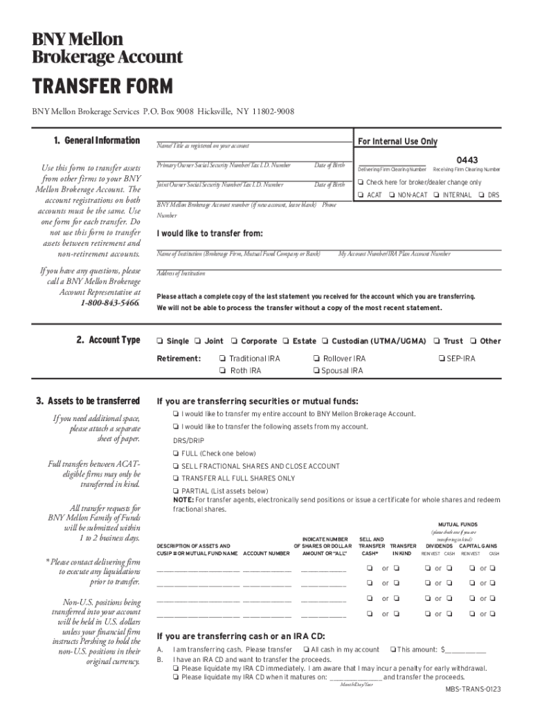 Fillable Online Account Transfer Form Instructions Fax Email Print - pdfFiller