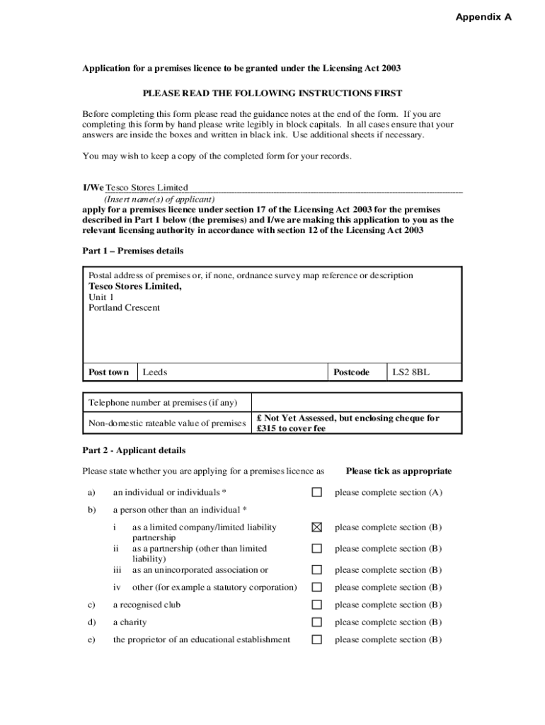 Fillable Online APPENDIX 1 FORM B - Torbay Council Fax Email Print - pdfFiller