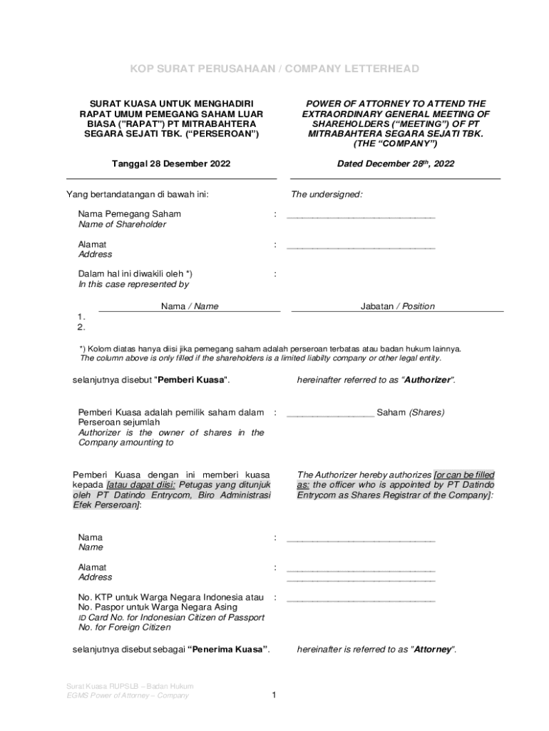 Fillable Online KOP SURAT PERUSAHAAN / COMPANY LETTERHEAD Fax Email ...