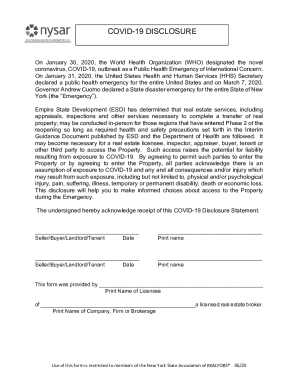 Fillable Online SFL NYSAR COVID-19 Disclosure branding removed.docx Fax ...