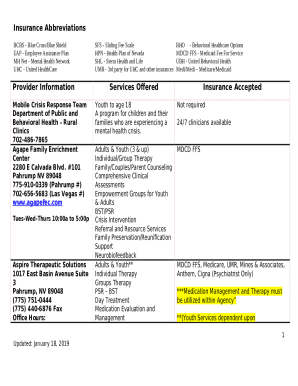 Insurance Abbreviations - NFARtec Doc Template | pdfFiller