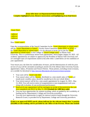 Sample Executive Service Offer Letter - Florida State University ...