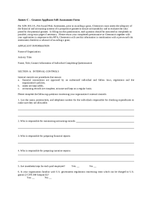 Required Certifications ANNEX E- Self-Assessment ... Doc Template | pdfFiller