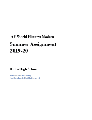 Fillable Online AP WORLD HISTORY SUMMER ASSIGNMENT Fax Email Print ...