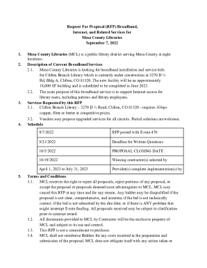 Fillable Online Request For Proposal (RFP) Broadband, Internet, and ...