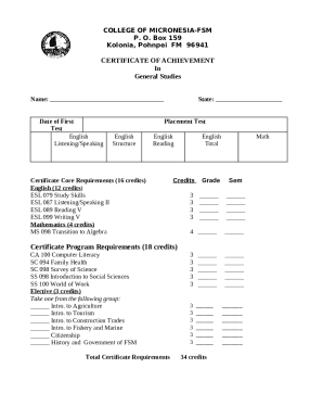 Tri-C English Placement: Cleveland ohio Doc Template | pdfFiller
