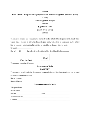 Bangladesh Passport Fill Out and Use This PDF Doc Template | pdfFiller