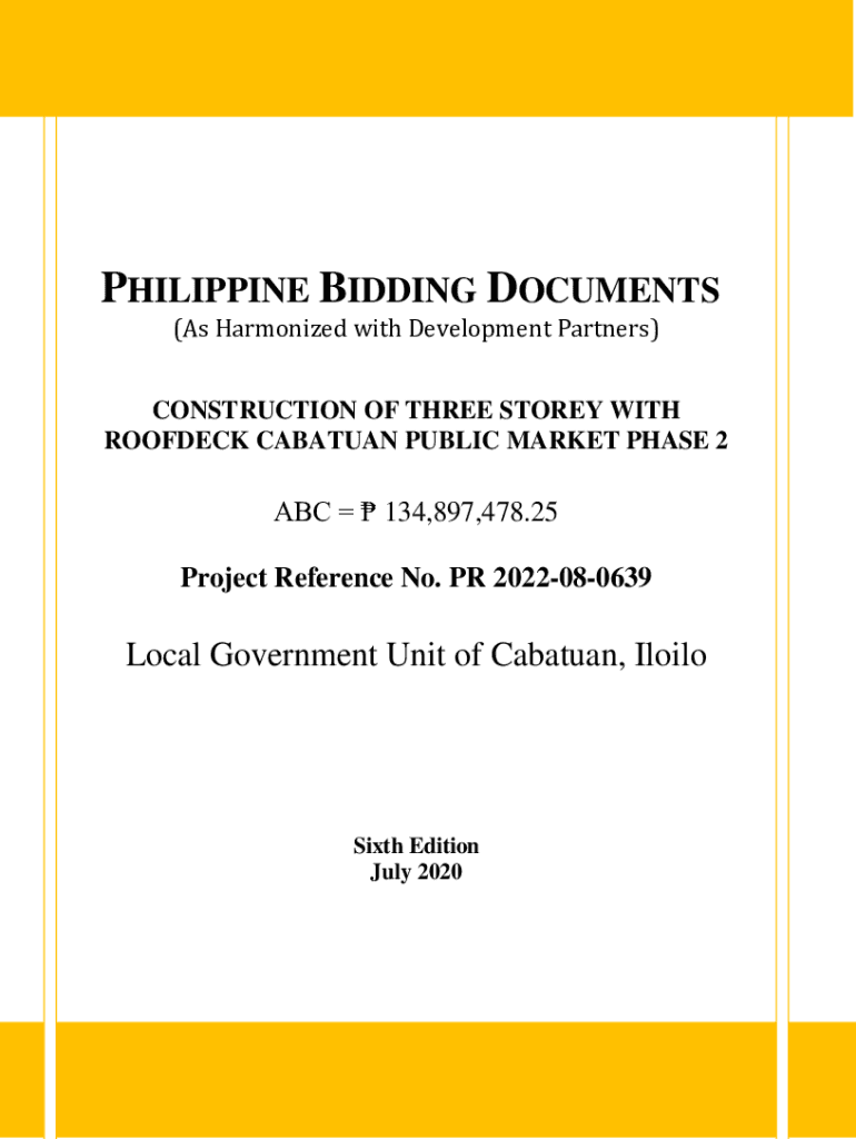Fillable Online PHILIPPINE BIDDING DOCUMENTS - Municipality of Cabatuan Fax Email Print - pdfFiller