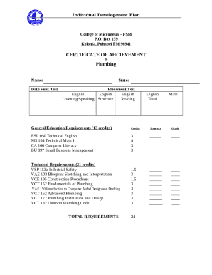 Placement Test Doc Template | pdfFiller