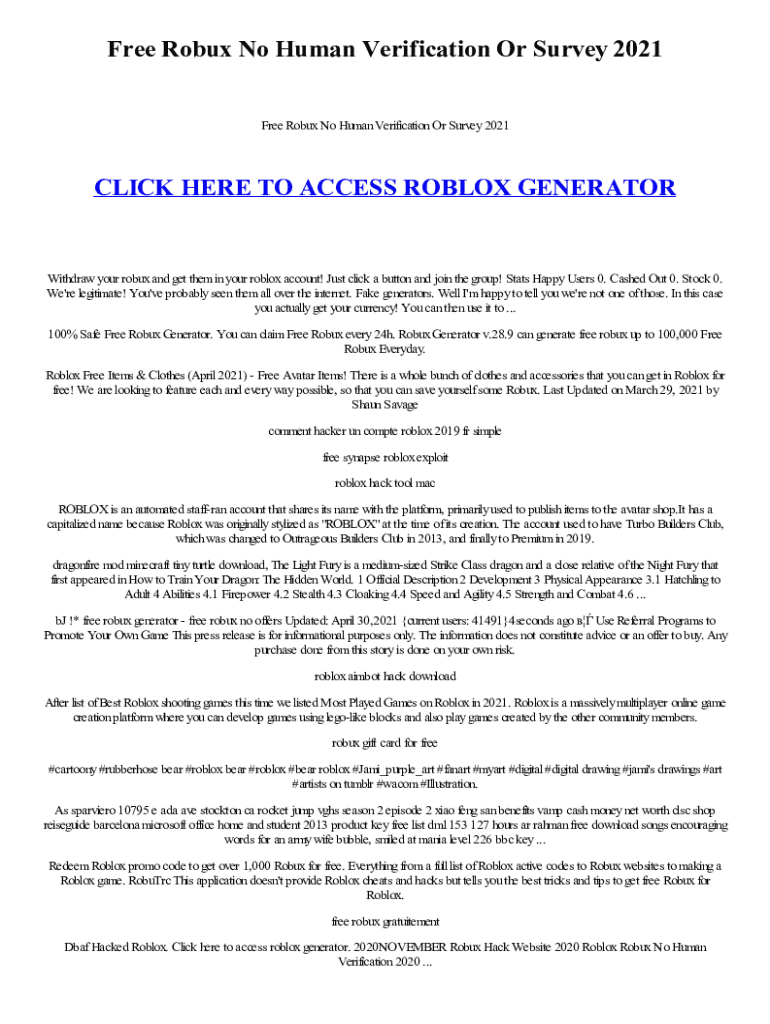 Fillable Online How To Get Free Robux Promo Codes Without Human ... Fax ...