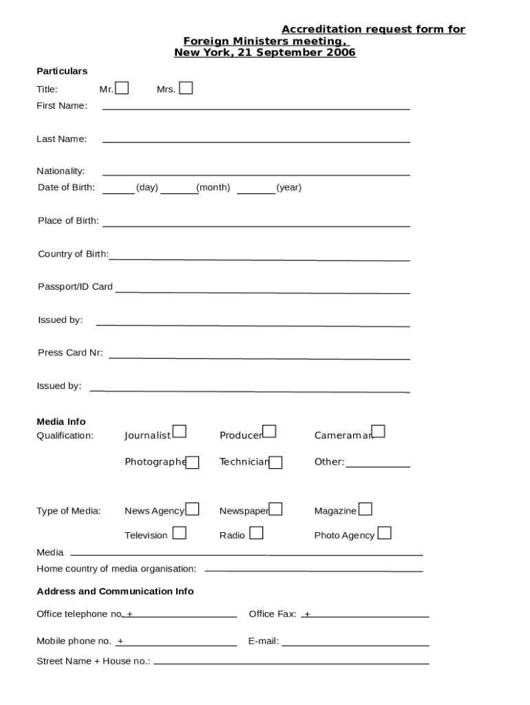Accreditation request for Doc Template | pdfFiller