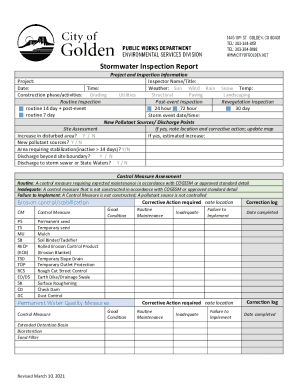 Fillable Online Stormwater Inspection Form Fax Email Print - pdfFiller