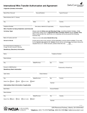 Fillable Online International Wire Transfer Authorization Form for ...