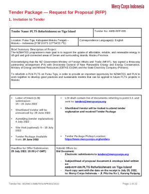 Tender Announcement: PLTS Refurbishment on Tiga Island Doc Template ...
