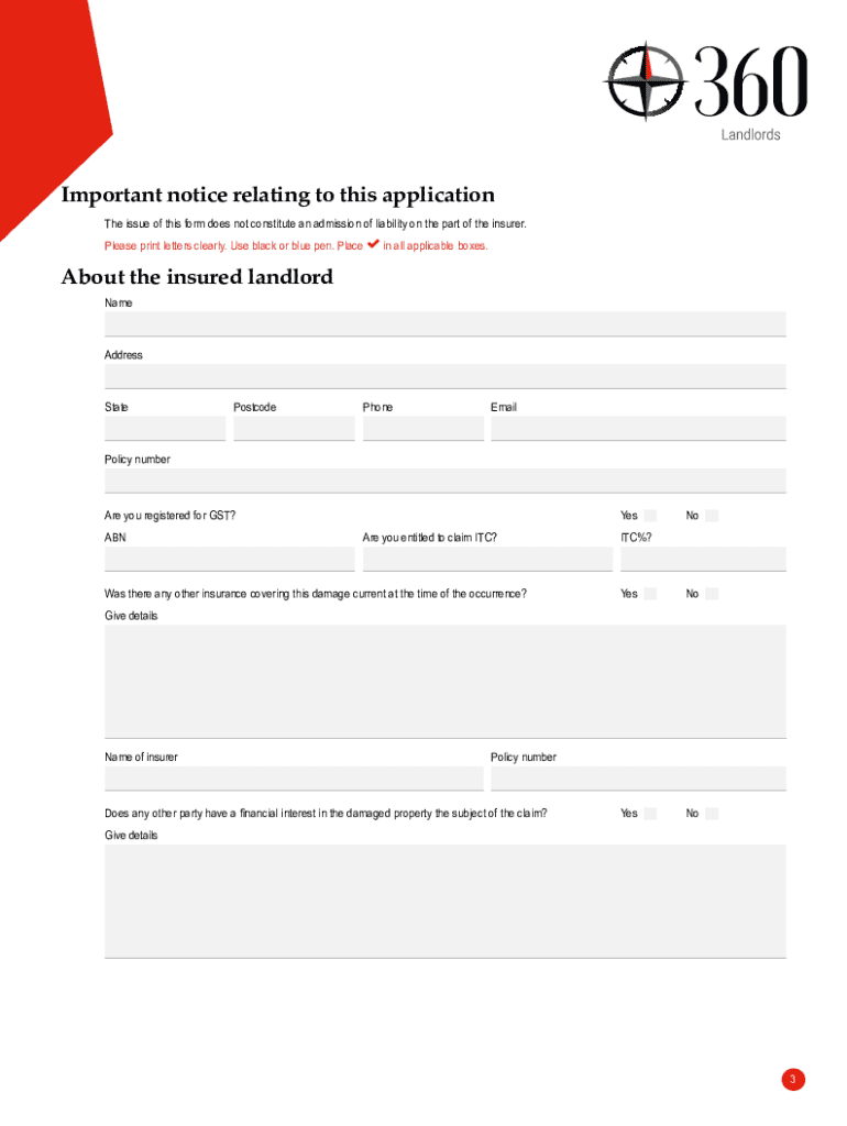 Fillable Online 360 Commercial Claim Form - INSURE TODAY Fax Email ...