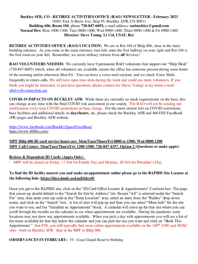 Fillable Online Retiree Activities Office - Tyndall Air Force Base - AF ...