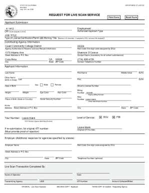 Fillable Online BCIA 8016 Live Scan Fingerprinting Form - Generic Fax ...