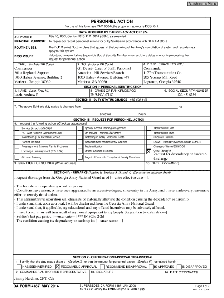 Fillable Online GA ARNG G1 SOP Procedures for Enlisted and Officer ...
