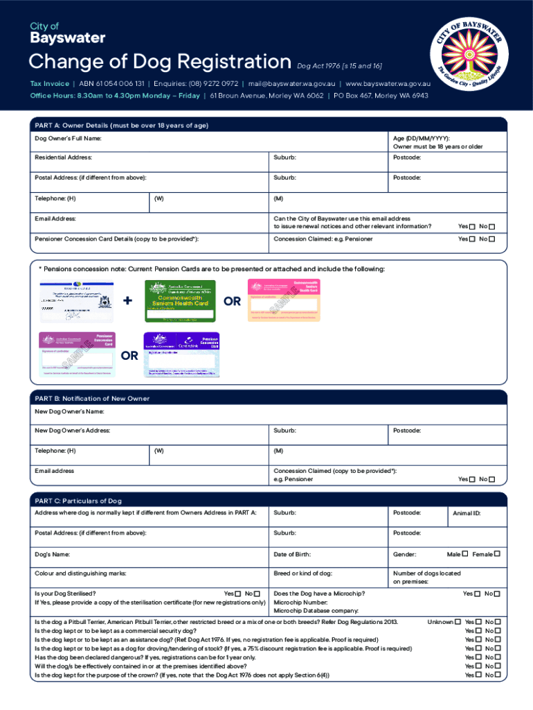 Fillable Online Application for a Dog Certificate of Registration Dog ...