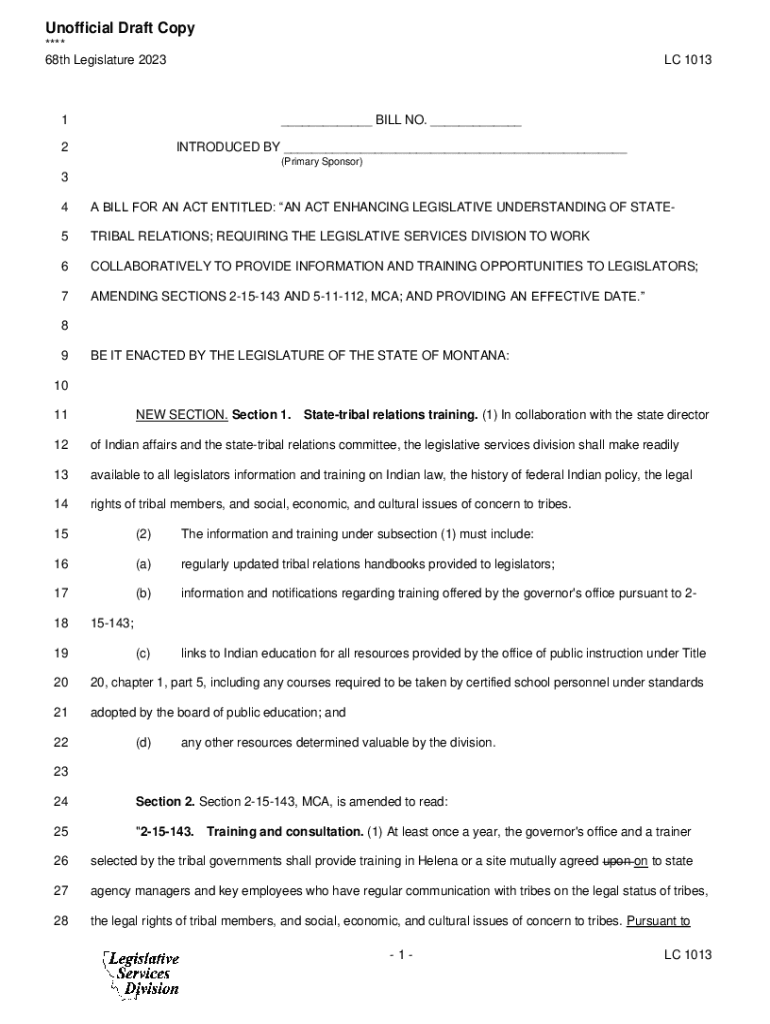 Fillable Online leg mt LC 1013 Fax Email Print - pdfFiller