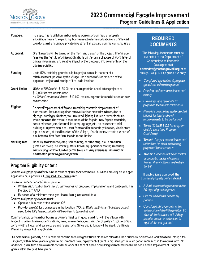 Fillable Online Commercial Faade Improvement Program - City of Carson Fax Email Print - pdfFiller
