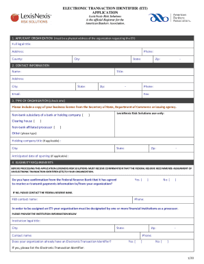 Fillable Online ROUTING NUMBER APPLICATION - LexisNexis Risk Solutions ...