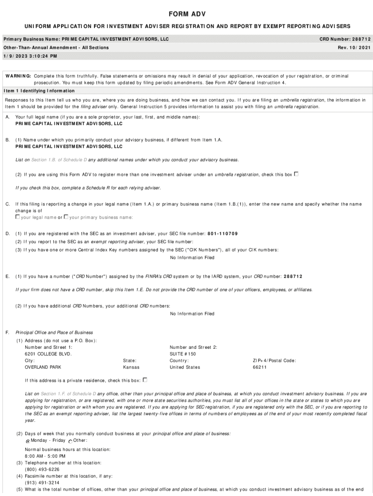 Fillable Online 20/20 Capital Management Inc. Wrap Fee Program Brochure ...