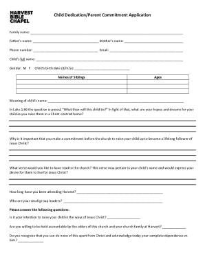 Fillable Online Baby Dedication Request Form - Calvary Baptist Church ...