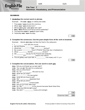 Fillable Online ENGLISH FILE Pre-intermediate Test Booklet (PDF) - Z ...
