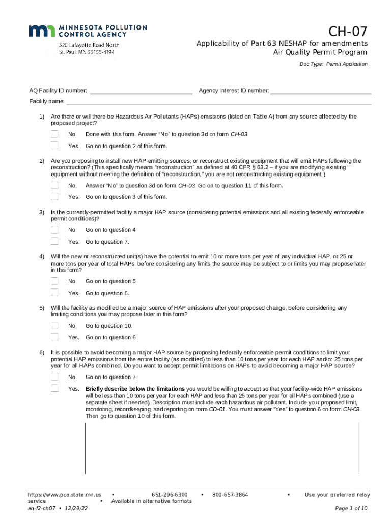 CH-07 Applicability of Part 63 NESHAP - Air Quality Permit Program ...