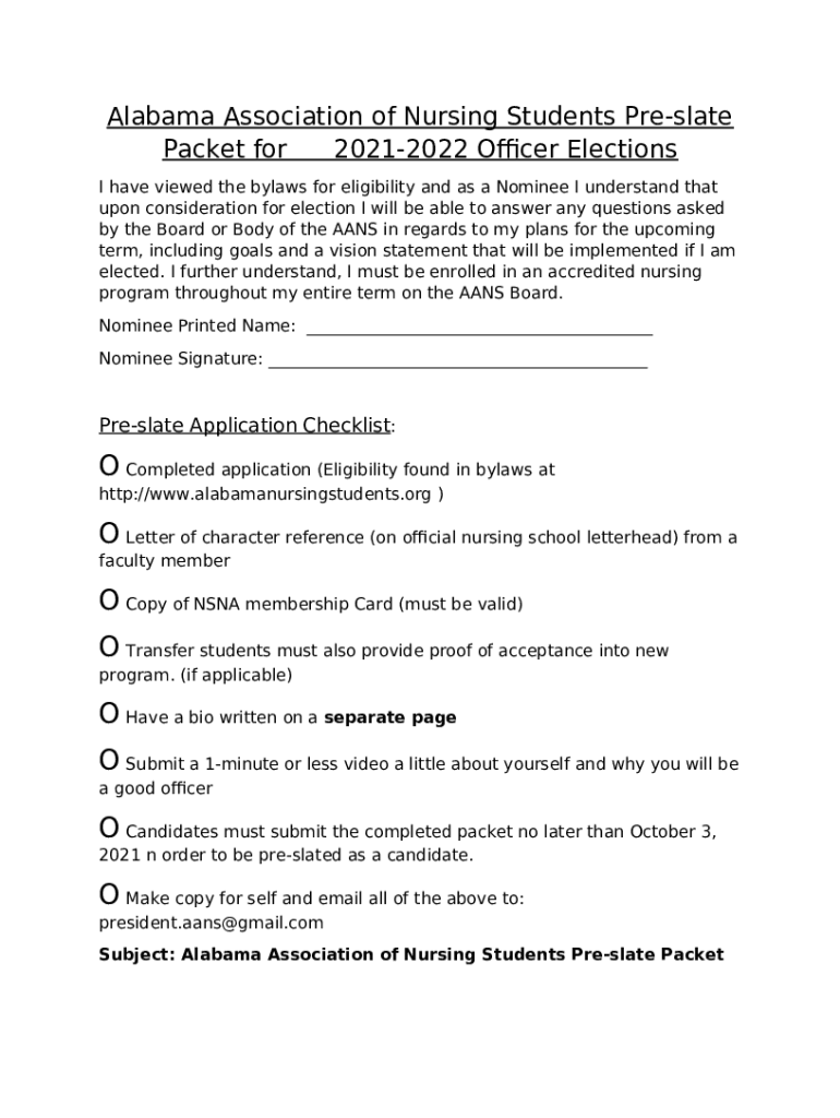 Pre-slate Application Checklist Doc Template | pdfFiller