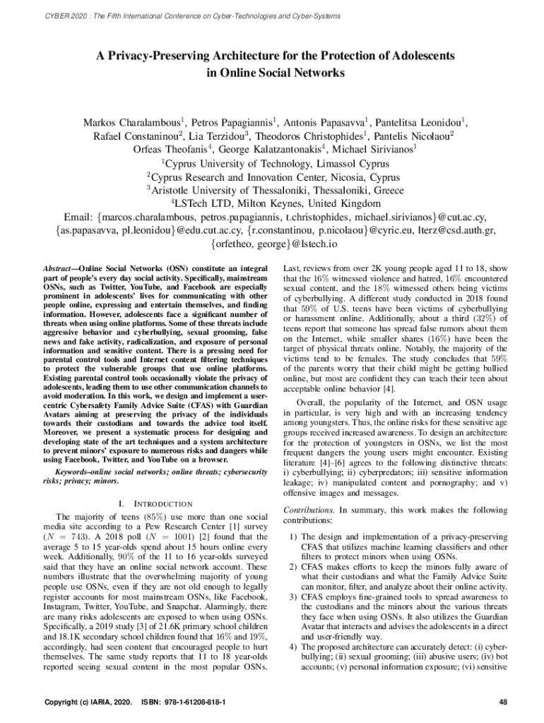 Fillable Online A Privacy-Preserving Architecture for the Protection of ... - arXiv Fax Email ...