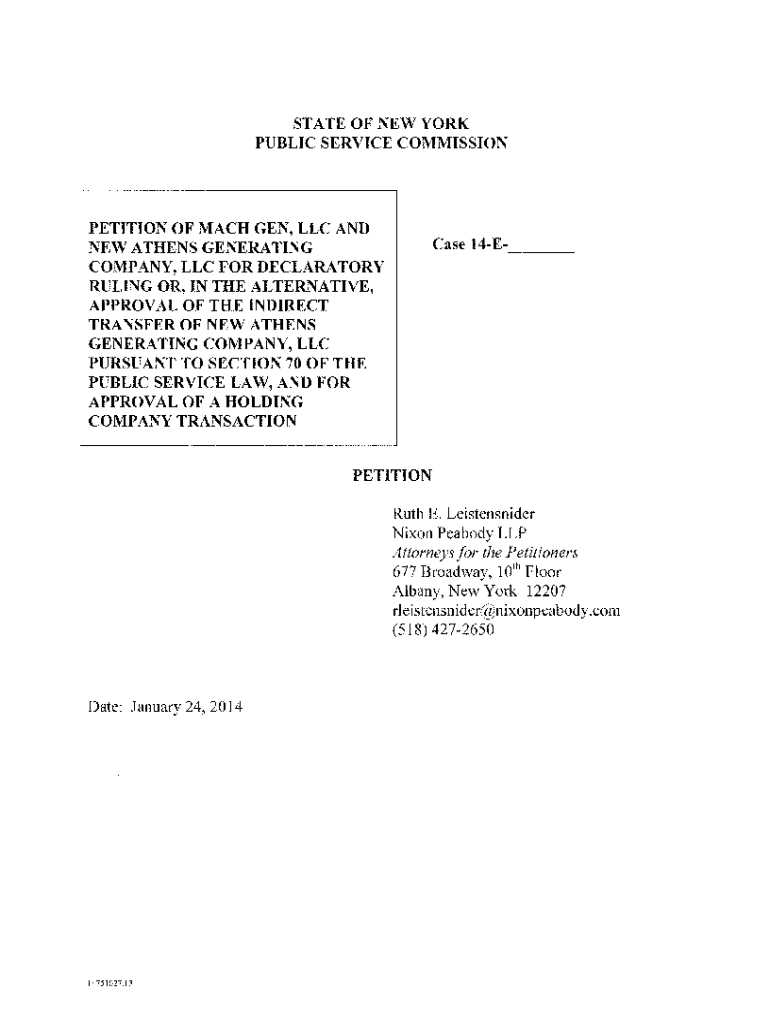 Fillable Online STATE OF NEW YORK PUBLIC SERVICE COMMISSION. At a ...