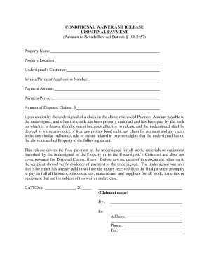 Fillable Online Nevada Lien Waiver FAQs, Guide, Forms, & Resources Fax ...