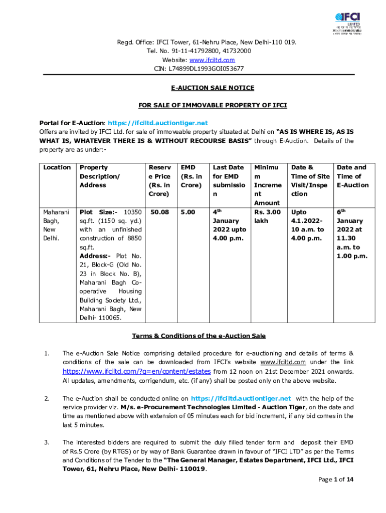 Fillable Online Regd. Office:IFCI Tower, 61 Nehru Place New Delhi-110 ...